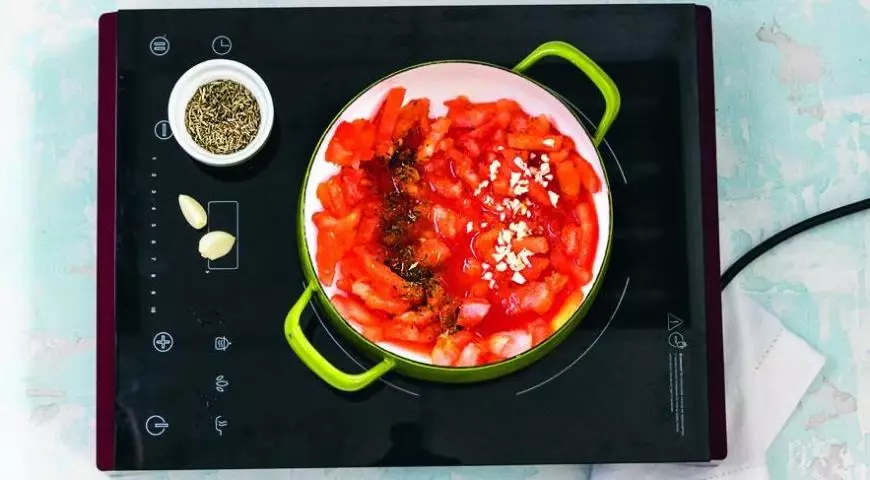 Fotó főzési recept: hal marokkói zöldségekkel, 3. lépést