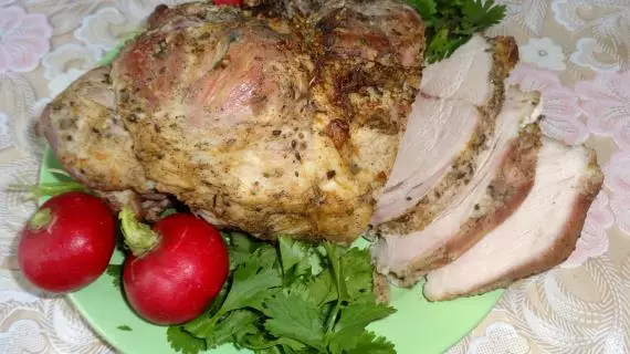 Baked Pork Ham, step-by-step recipe na may mga larawan