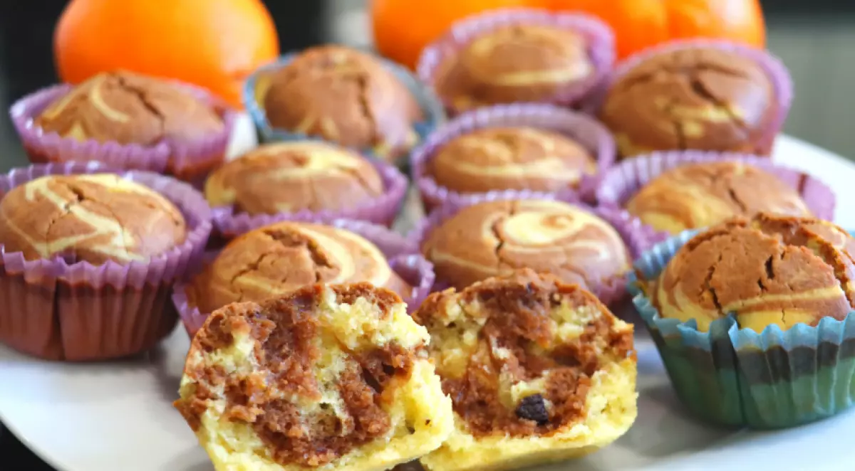 Muffins de chocolate-laranja