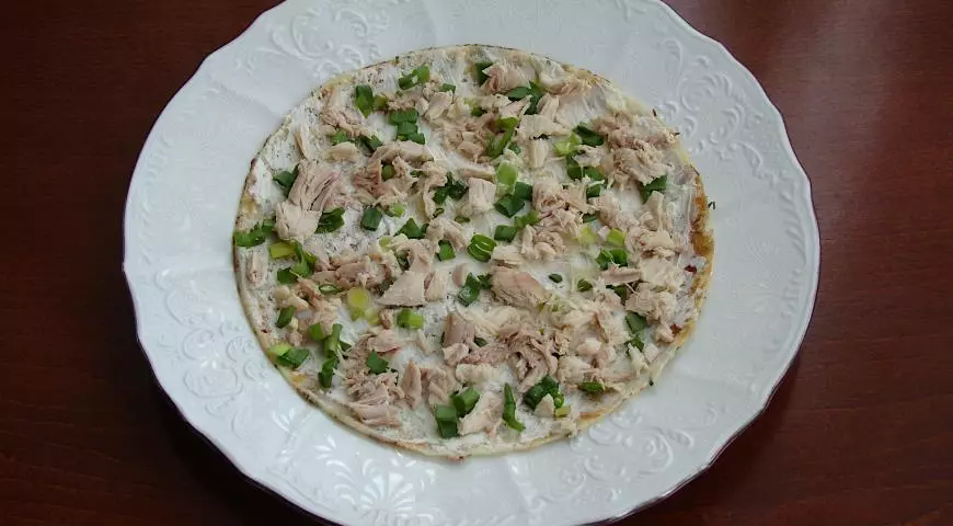 Stock Foto Kachen Rezept: Pannkake Kuch mat Poulet, Schrëtt №15