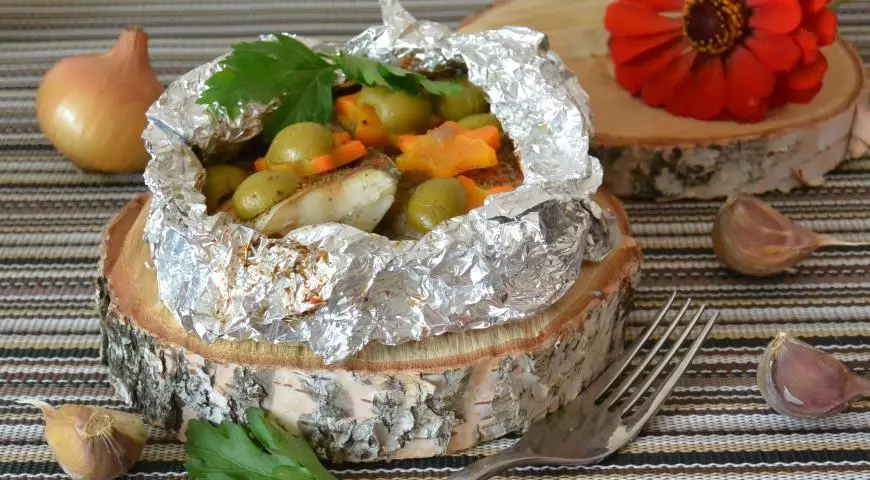 Recette de cuisson photo: poisson en feuille, étape numéro 5