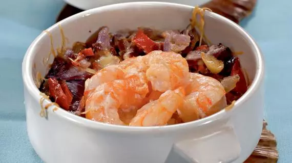 Cheki ine shrimps, nhanho-ne-nhanho recipe nemifananidzo