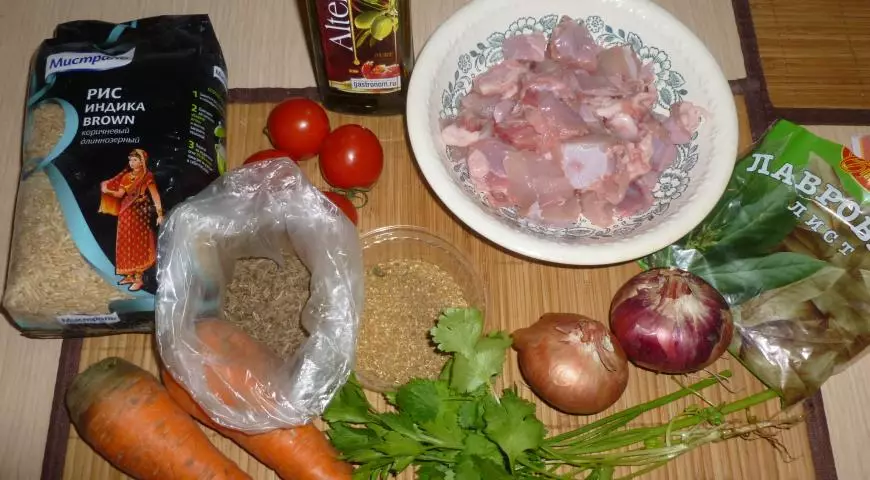 Förbered ingredienser för Plov