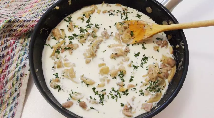 Recipe Cooking Photo: Juliented with potatoes and mushrooms, gav 7