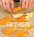 Foto de stock Receita de cocción: bocadillos de cabaza con queixo, paso número 2