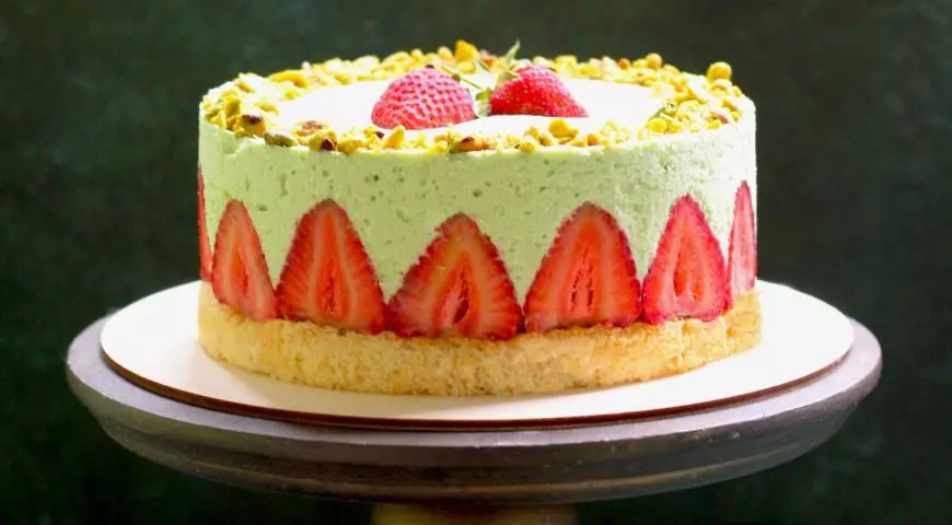 Cheesecake del pistacchio freddo.