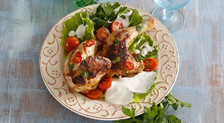 Csirkék a szén-ban, szíriai étel