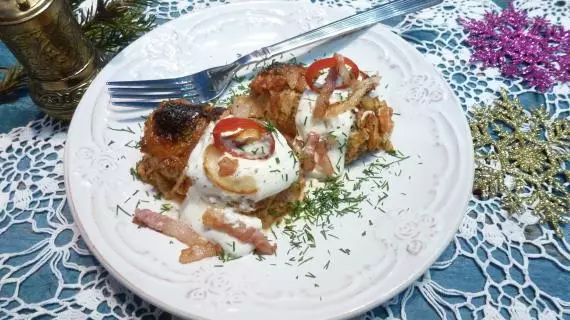 Coles de repollo de Pekín con alforfón y con galletas, receta paso a paso con fotos