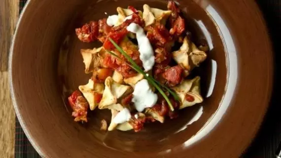 Albóndigas turcas (Manti) con desnudo, cocinado en el horno, receta paso a paso con fotos