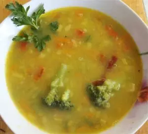 Sopa de primavera con guisantes Oregon, receta paso a paso con fotos