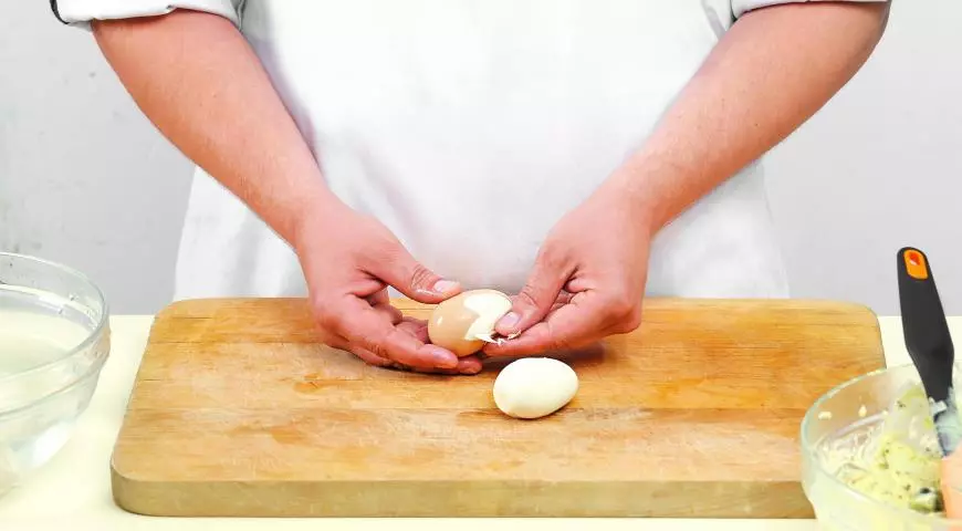 Foto kuhanje recept: topla solata s posteljo jajca in pečen krompir, korak št. 6