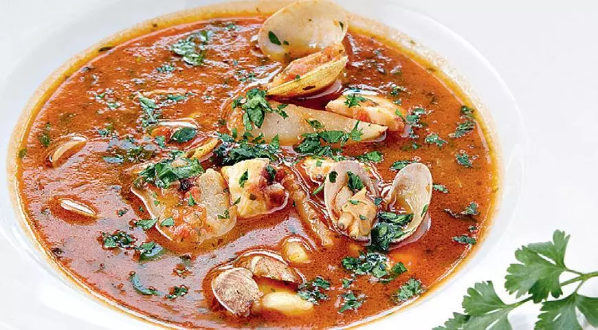 Pomidorų jūros gėrybių sriuba