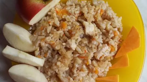 Pilaf s jablky a dýně, krok za krokem recept s fotografiemi