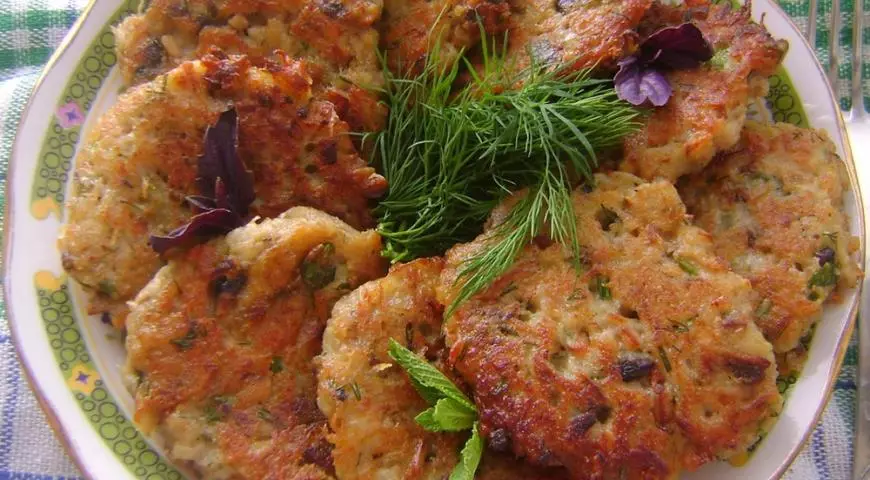 Chuletas de avena con champiñones.