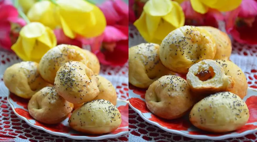 Brioches avec des marmelades