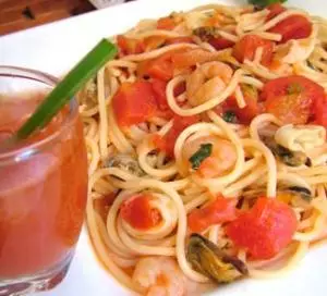 Spaghetti Blati Marinara, trinnvis oppskrift med bilder