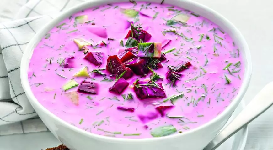 ស៊ុបត្រជាក់ពី prostokvashi និង beets 2