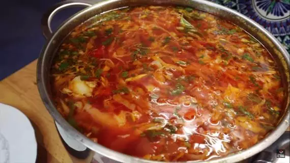 Cossack Borsch, stap-vir-stap resep met foto's