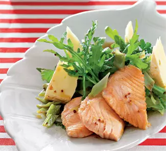 Waarme Salmon Salat mat Kamilbar 2