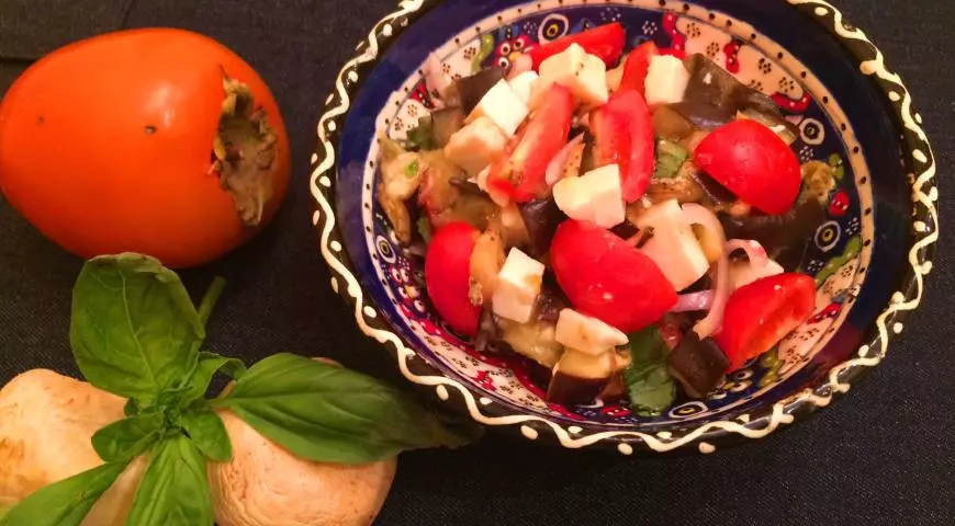 Warme salade met aubergines