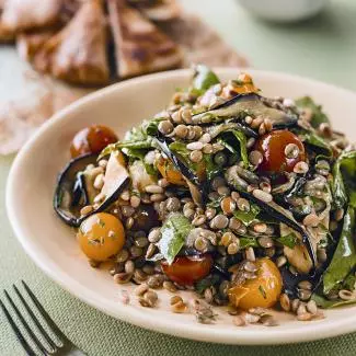 Insalata di melanzane e lenticchie