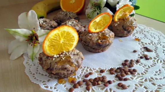 Lental Cupcakes s Citrusovými čipmi, recept krok za krokom s fotografiami