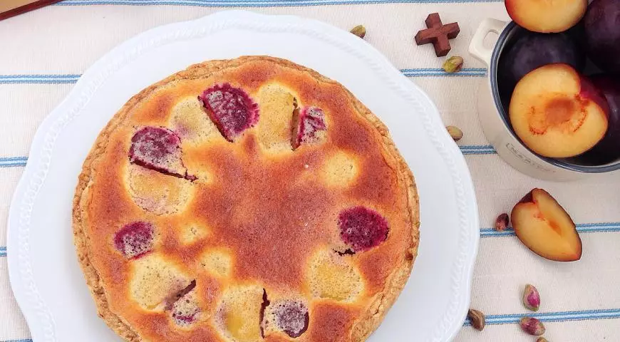 Otvorte Slim Peach Tart "Čakanie na leto", krok za krokom recept s fotografiami