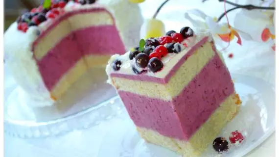 Biscuit-Mousse Cake kvėpavimo pavasaris, žingsnis po žingsnio receptas su nuotraukomis