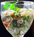 Rice salad with vegetables and shrimps mix and add spices