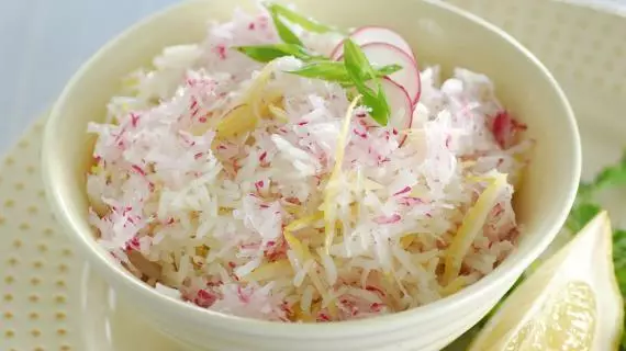 Rice with radish and lemon, step-by-step recipe with photos