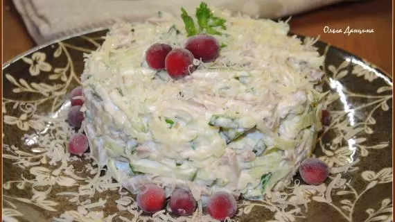 Insalata con linguaggio "inverno", ricetta passo-passo con le foto