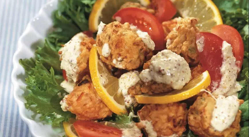 Salad with antilles meatballs, step-by-step recipe with photos