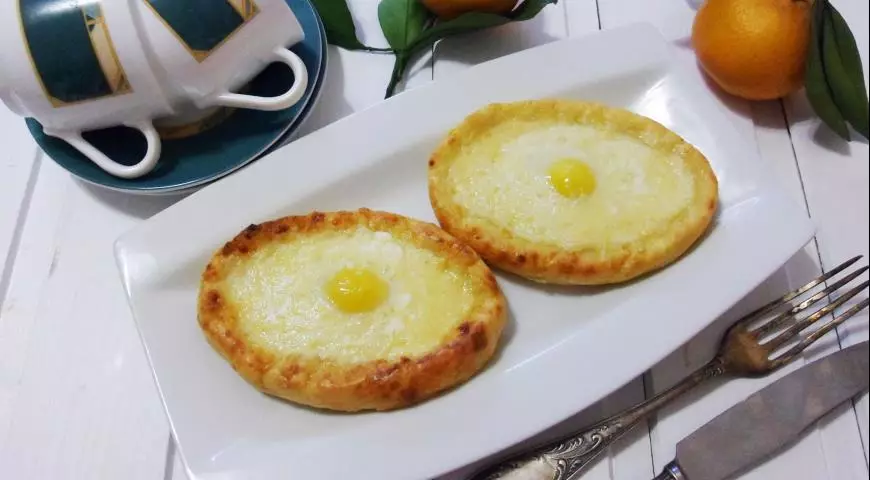 Cheesecakes a La Khachapuri, քայլ առ քայլ բաղադրատոմսերով լուսանկարներով