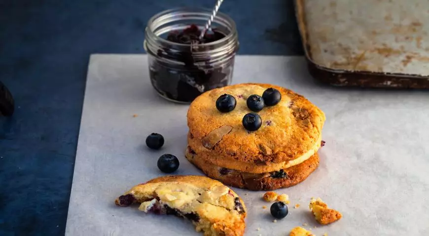 Blueberry Cookie paling apik kanthi coklat coklat lan keju krim 2