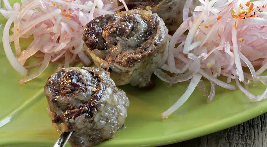 Skewer-Roll ji goşt, pênaseya pêngava-gav bi wêneyan