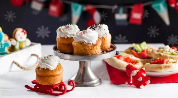 Nyttårs muffins med stekt ostkräm, steg-för-steg recept med foton