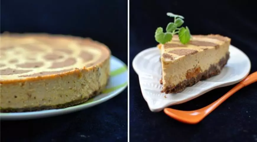 Cheesecake Labu dengan Kuragya, resipi langkah demi langkah dengan gambar