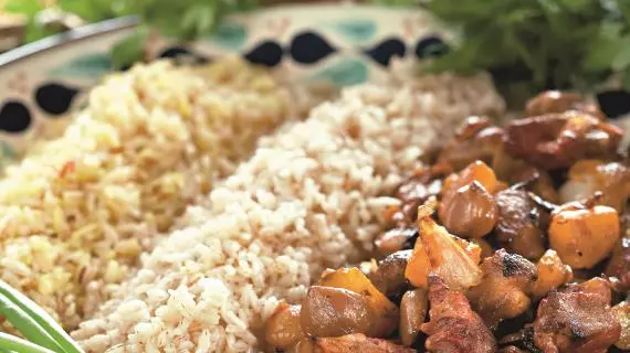 Azerbaijani Pilaf amb xai, carbassa i castanyes (Chii-Doshamya-Kaurma Plov), recepta pas a pas amb fotos