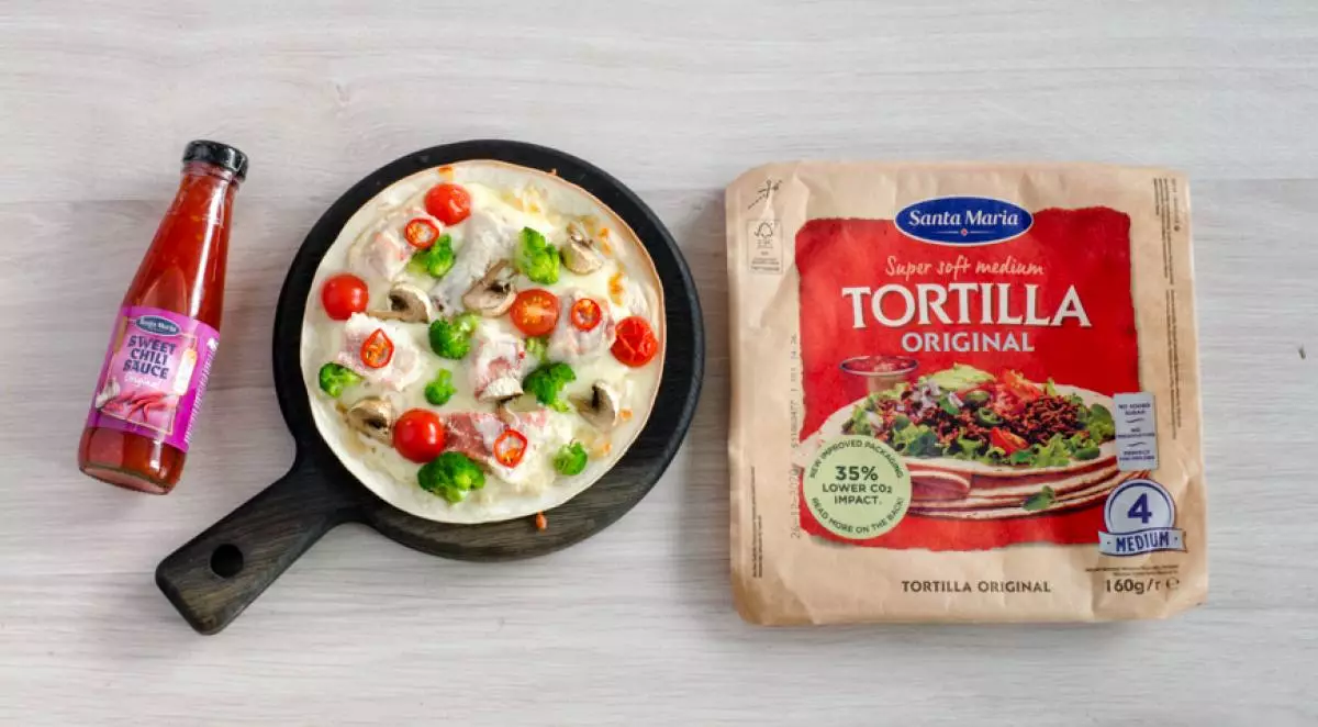 Resep masak foto: pizza ing gandum tortilet gaya Asia, langkah nomer 4