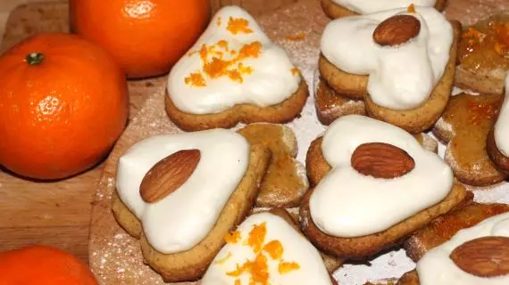 Galletas de améndoas con souffle laranxa, receita paso a paso con fotos