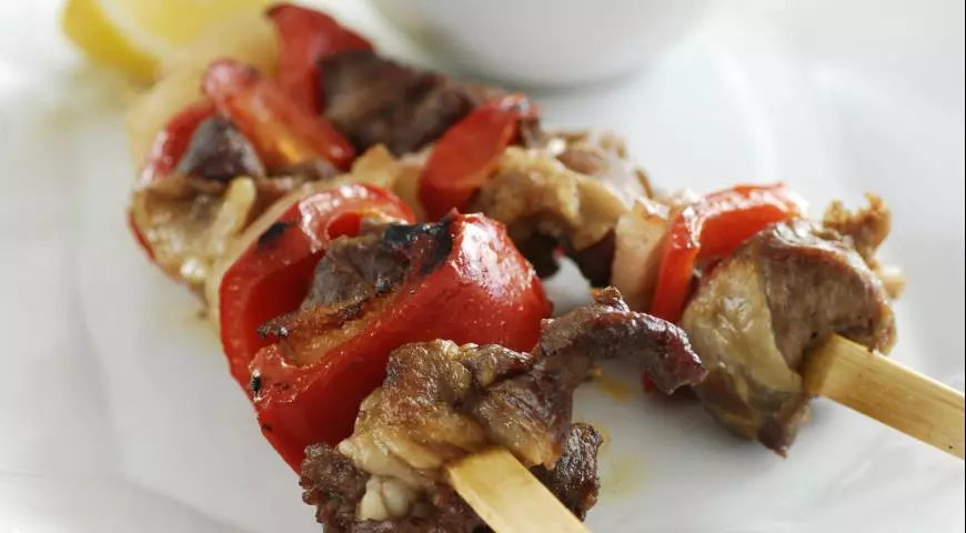 Suvlaki - Lamb Kebabs, Resipi Langkah demi langkah dengan Foto