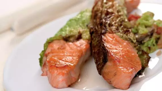 Salmon in Savoy Cabstone, step-by-step recipe with photos