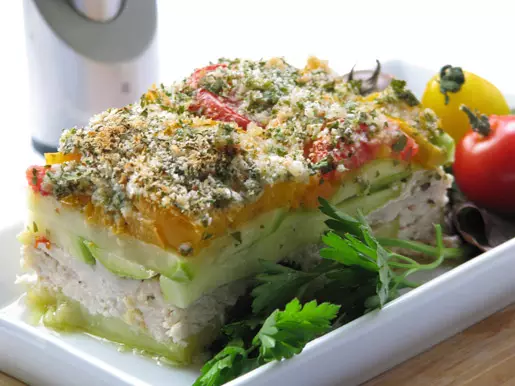 Casserole from zucchini and turkey fillet, step-by-step recipe with photos