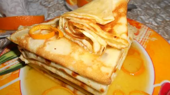 ფრანგული "Suzett" Crepe, ნაბიჯ ნაბიჯ რეცეპტი ფოტოებით