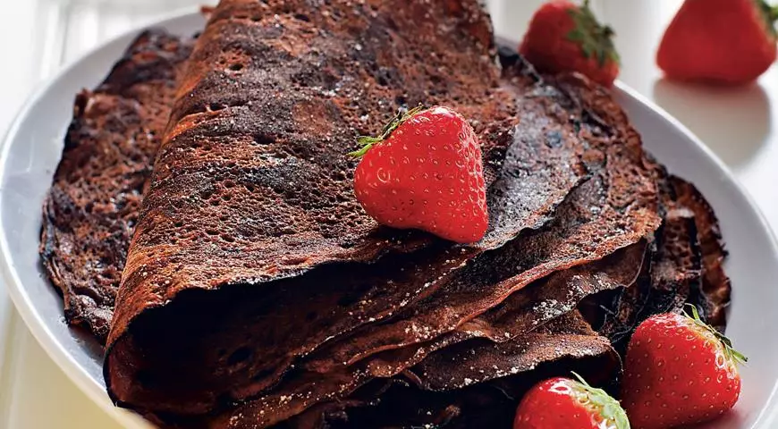 Pancake Chocolate, Resipi Langkah demi langkah dengan Foto