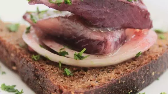 "Skandinavia" Herring, resep langkah demi langkah dengan foto