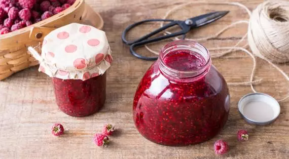 Raspberry jam, nhanho-ne-nhanho recipe nemifananidzo