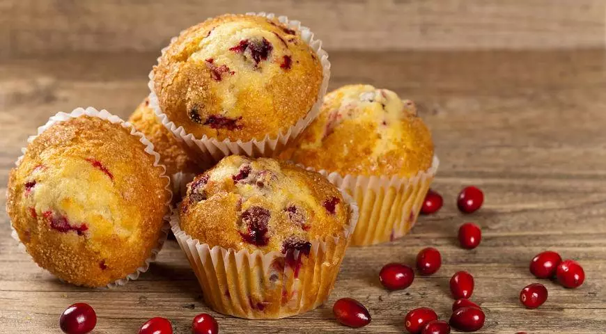 Muffins oranye nganggo kranberry