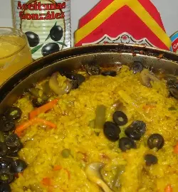 Daržovių paella su Omilli (de Hortalizas Paella Con Las aceitunas), žingsnis po žingsnio receptas su nuotraukomis 20519_11