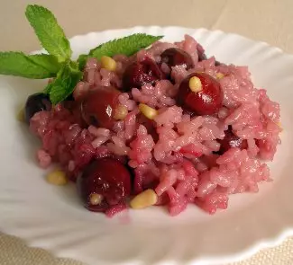 Risotto con noci di ciliegio e cedro